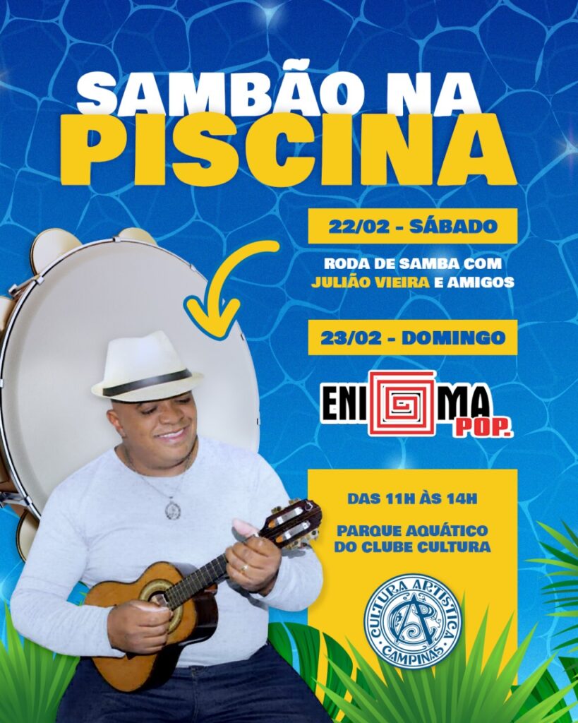 Sambão e Pop na Piscina agitam o Parque Aquático do Clube Cultura ...